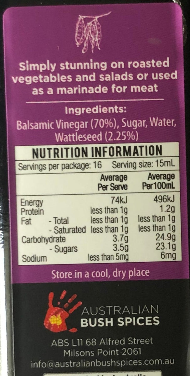 Bush Spices Sticky Wattleseed Balsamic- Australian Balsamic - Bush ...